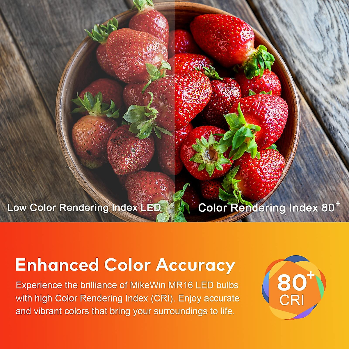 MikeWin MR16 LED Bulb 6Pack,5W 12V, GU5.3 Bi-Pin Base,50-Watt Equivalent,2700K Warm White,Non-Dimmable MR16 LED Spot Light Bulbs for Indoor Outdoor Landscape Track Lighting