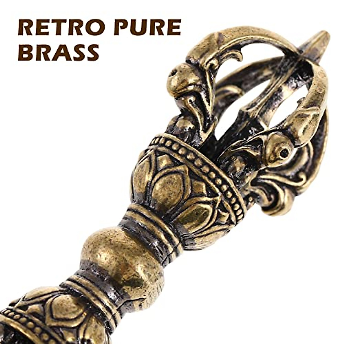 Homoyoyo Buddhist Dorje Vajra Pestle Brass Craft Ornament Retro Antique Buddha Pendant Charms for DIY Keychain Car Decor Buddhism Supplies