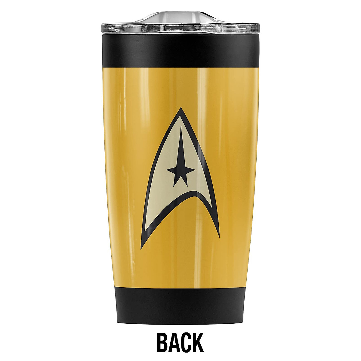 LOGOVISION Star Trek Star Trek Command Uniform Stainless Steel Tumbler 20 oz Coffee Travel Mug/Cup, Vacuum Insulated & Double Wall with Leakproof Sliding Lid | Great for Hot Drinks and Cold Beverages
