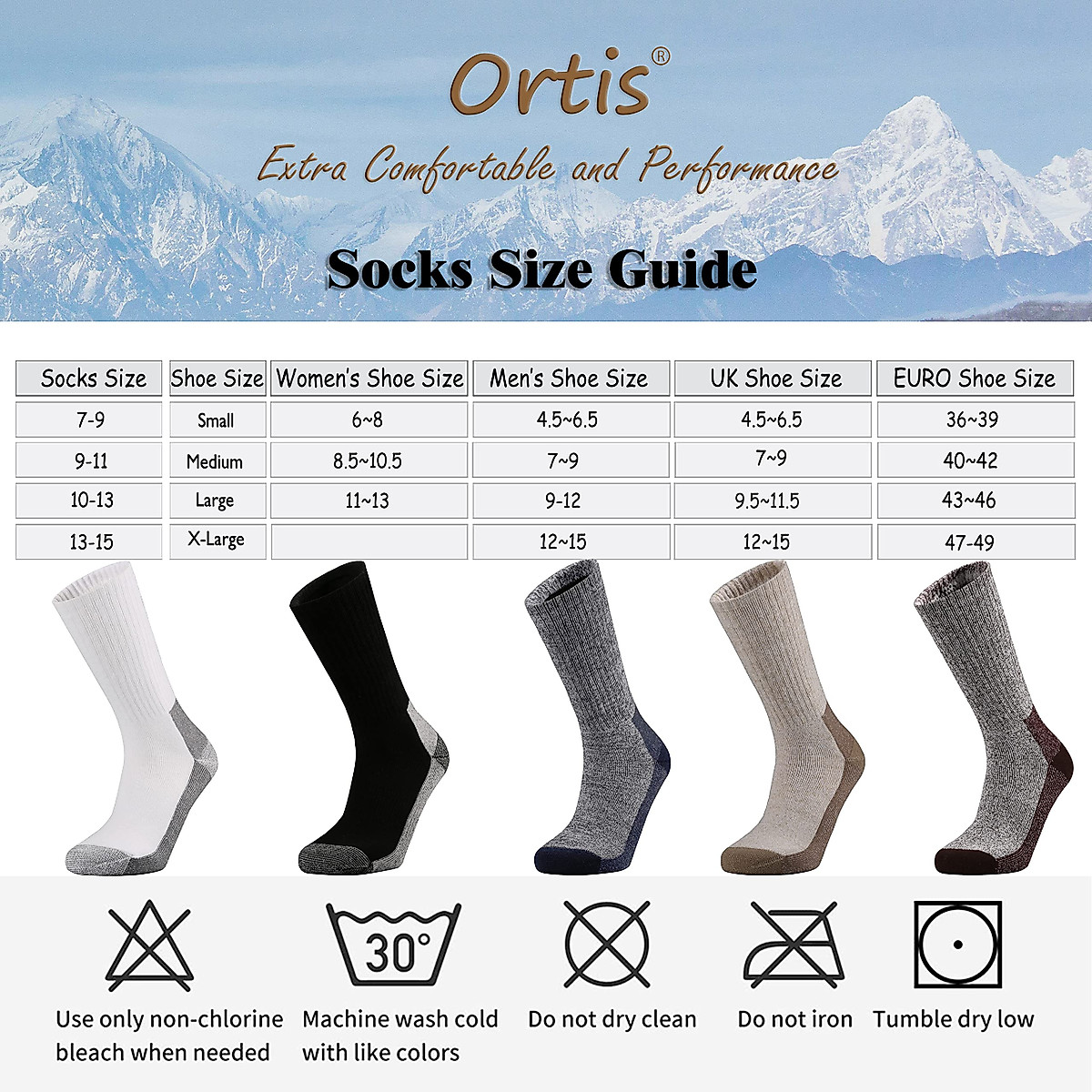 Ortis Men's Cotton Cushion Crew Socks Moisture Wicking Breathable Thick Warm Thermal for Athletic Heavy Duty Work Boot(Black Grey L)