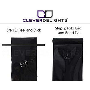 CleverDelights Peel and Stick Tin Ties - 7 Inch - Black - 100 Pack