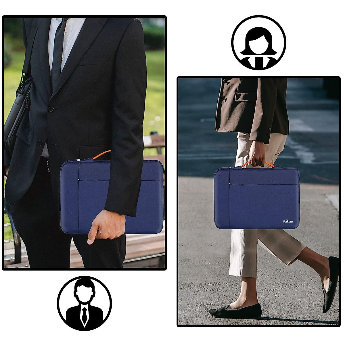 Ferkurn Laptop Case Bag Chromebook Case Sleeve for MacBook Air/Pro, Dell Inspiron, ASUS Zenbook, HP Pavilion, Lenovo IdeaPad, Samsung Chromebook, Acer, Computer Carrying Bag Cover, Blue, 11 Inch