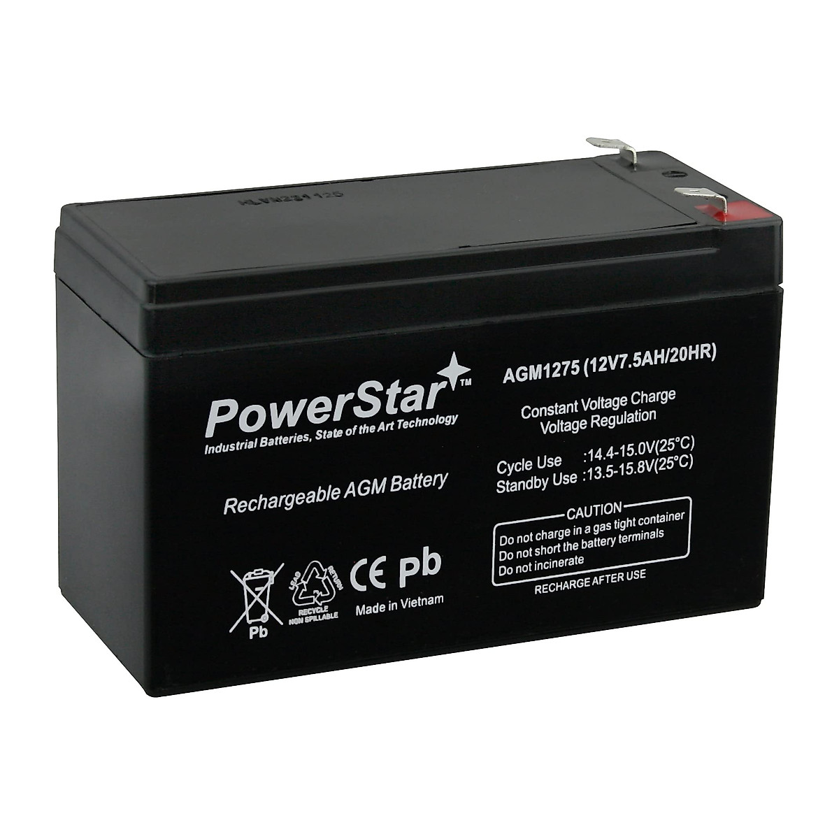 12V 7.5AH Battery replaces gp1272 np7-12 bp7-12 ps-1270 ub1280 cy0112