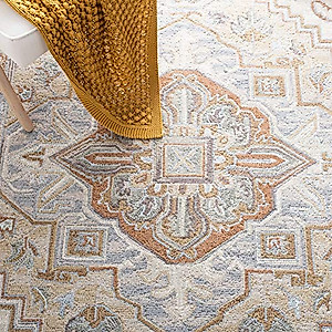 SAFAVIEH Heritage Collection Runner Rug - 2'3" x 12', Beige & Grey, Handmade Traditional Oriental Wool, Ideal for High Traffic Areas in Living Room, Bedroom (HG920B)