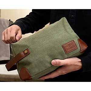 Vetelli Vintage Canvas Toiletry Bags, Travel In Style, Waterproof Canvas Dopp Kits, Durable (Marco)