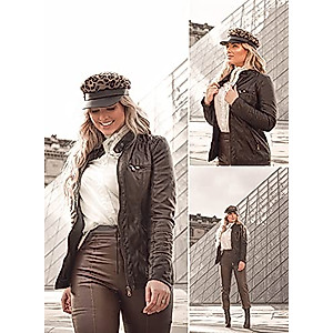 Hoffen Premium Vegan Leather Jacket for Women with Detachable Hood - Seitig Model (Coffee, S)