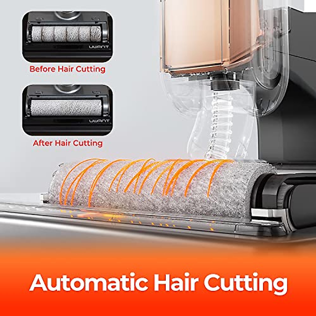 uwant X100 Cordless All in One Wet Dry Vacuum Cleaner and Mop, Double Roller Brush, Self-Cleaning, 44 Mins Long Run Time for Hard Floors ，Smart to Clean Tough Dirt and Pet Hair