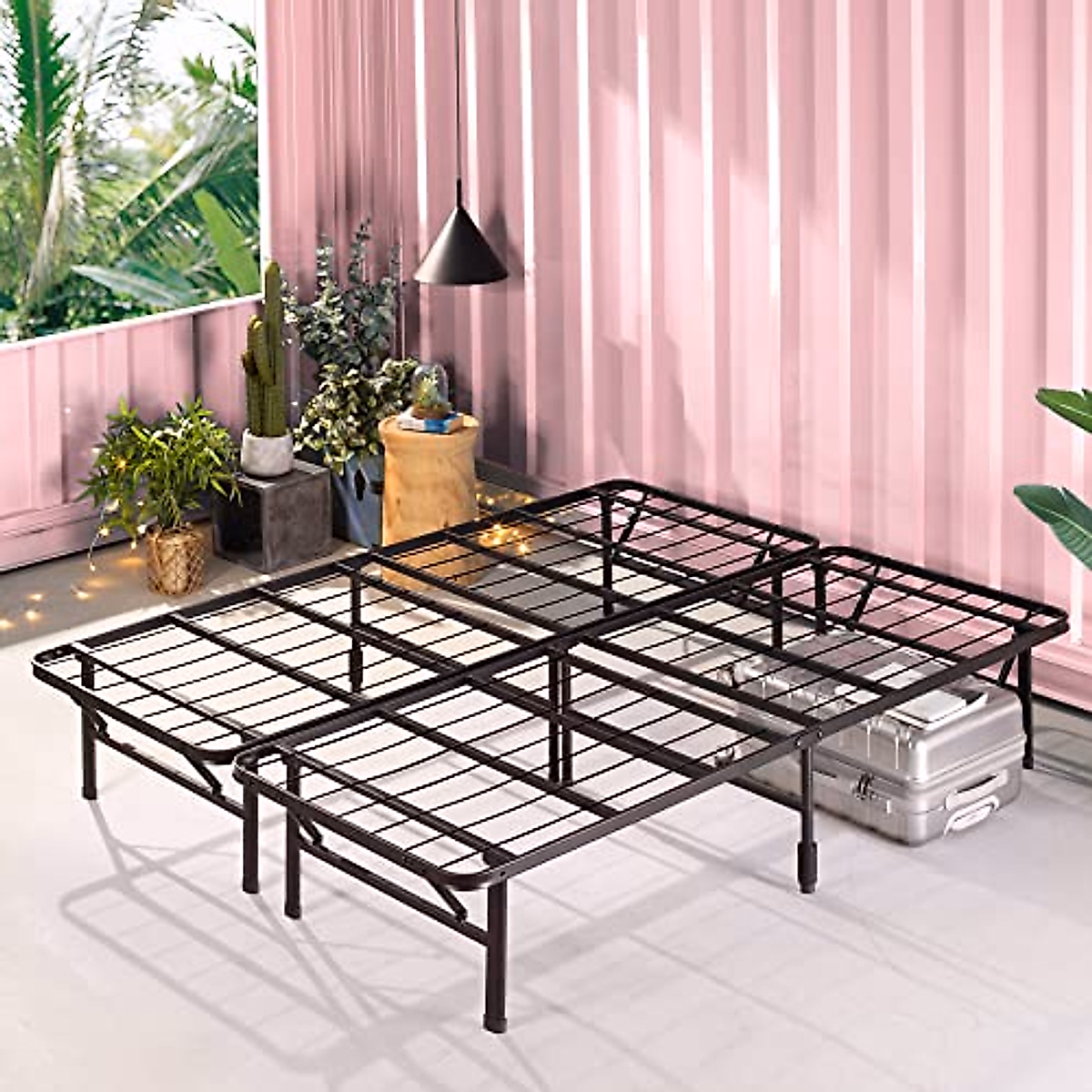 ZINUS SmartBase Tool-Free Assembly Mattress Foundation / 14 Inch Metal Platform Bed Frame / No Box Spring Needed / Sturdy Steel Frame / Underbed Storage, Cal King