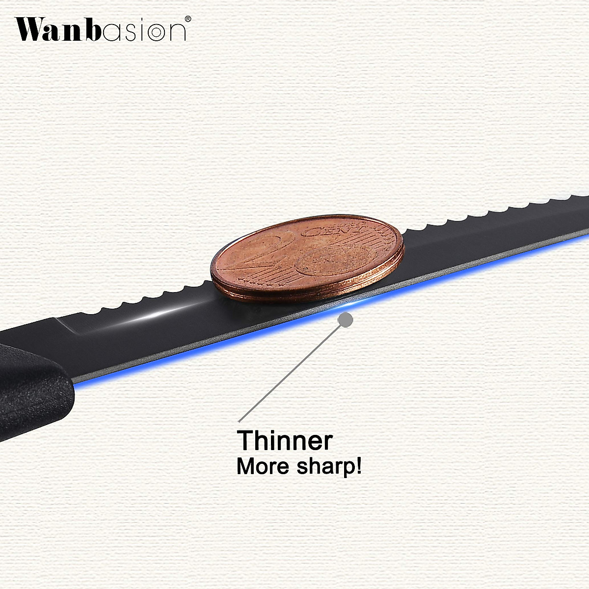 Wanbasion 8-Piece Steak Knife Set Dishwasher Safe, Steak Knife Set Stainless Steel, Kitchen Steak Knife Set Sharp - Scratch Resistant & Rust Proof