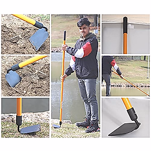Ashman Garden Hoe (1 Pack)– Sturdy Hand Tiller – Heavy Duty Blade for Digging, Loosening Soil, and Weeding – Rubber Grip Handle for a Strong Hold – Rust Resistant Build.