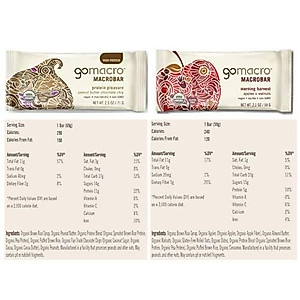 GoMacro Variety Pack, 1 bar each (pack of 12) - 12 Flavors including 3 new flavors