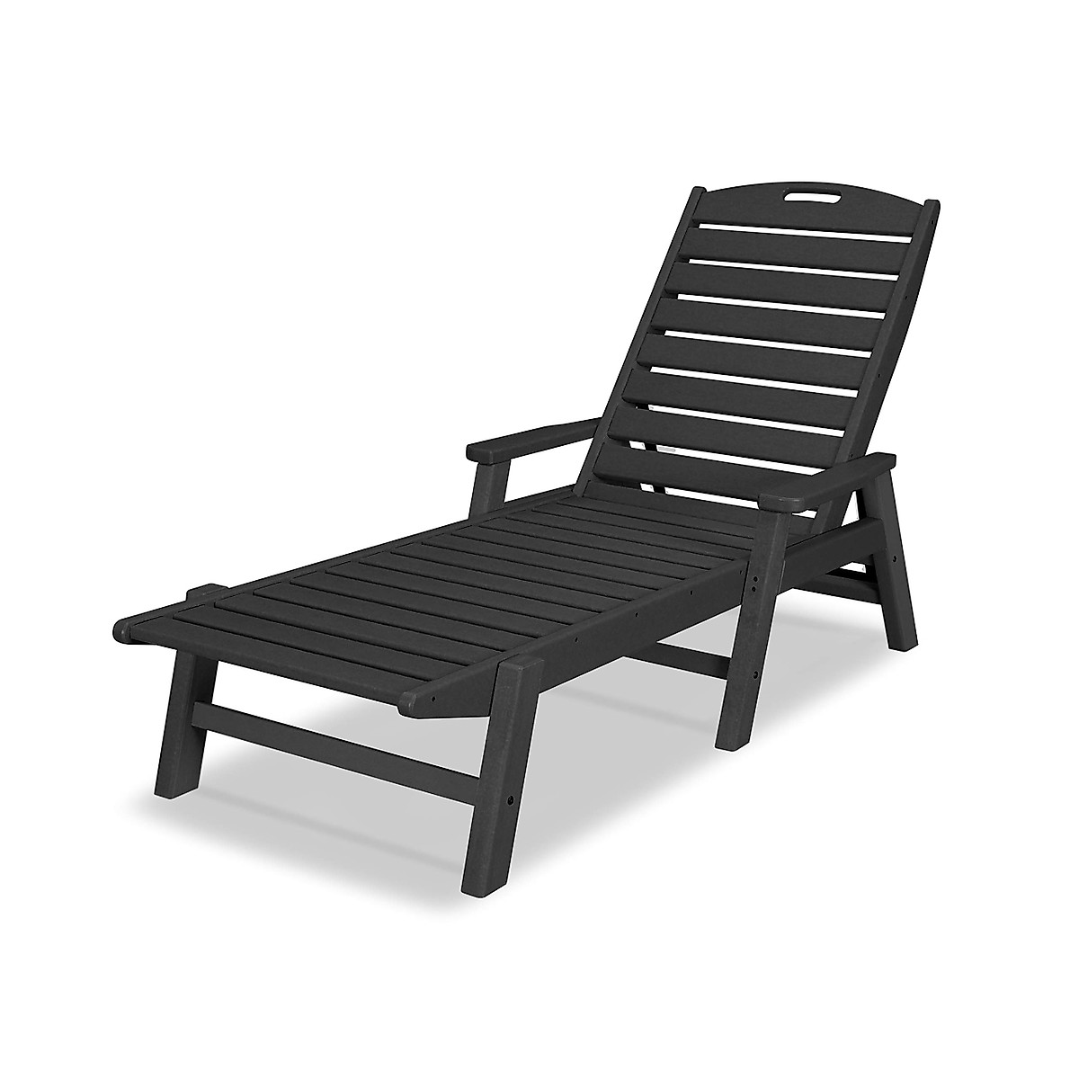 POLYWOOD NCC2280MA-P Nautical Arms Chaise, 78.5in. x 27in. x 39in, Black