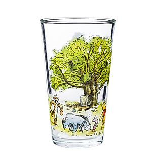 Silver Buffalo Disney's Winnie the Pooh Painted Scenes 4pc Pint Glass Set, 16 Ounces