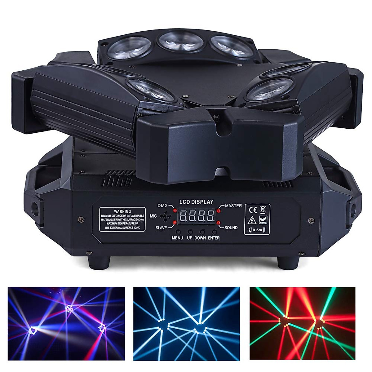 Stage Lights Moving Heads Dj Lighting DMX Lights DMX 512 Sound Activated for Party, Disco, Dance Floor, Bar, Wedding, Stage DJ Equipment Light Show shehds Lighting