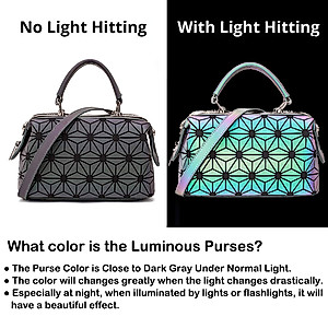 Geometric Luminous Purses and Handbags Holographic Reflective Crossbody Bag Irredescent Flash Rainbow Tote B2