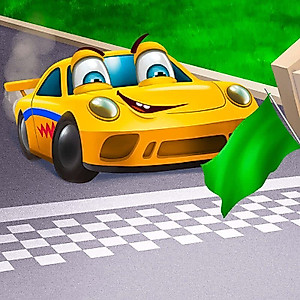 Personalized Storybook by Dinkleboo - "The Race Car" - For Kids Aged 0-8 Years Old - A Story About Your Child Wanting to be the Fastest Racing Car When They Grow Up - Soft Cover (8"x 8")