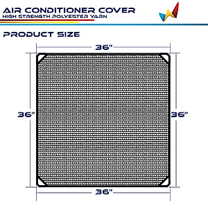 Windscreen4less 36"x36" A/C Unit Mesh Cover Air Conditioner Compressor Condenser Cover with Bungee Cords for Outside