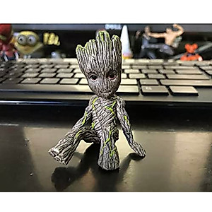 ZEshops Miniature Fairy Garden Sitting Groot Figurine PVC Statue Groot in for Kids Home Car Decor Gift