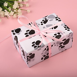Berolle 30 Sheets Paw Print Tissue Paper Gift Wrapping Tissue Paper for Weddings Birthday Party Baby Showers DIY Crafts