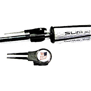 Putter Mounted Divot Tool and Ball Marker - US Flag White