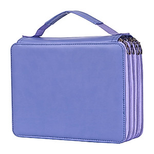 Shulaner 184 Slots Pencil Case Large Capacity Portable Zipper Pencil Holder Organizer for Colored Pencil, Watercolor Pencils or Ordinary Pencils, Purple
