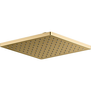 KOHLER 26149-2MB Honesty Square 10" Single-Function RAIN HEAD, Full Coverage SHOWERHEAD& Easy-to-clean Surface, Vibrant Brushed Moderne Brass, 2.5 GPM