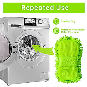 4 Pack Car Wash Mitt, BELPAIR Microfiber Sponge Cleaning Mitten for Window Cleaner, Non Scratch Sponges Auto Supplies Duster Kit Premium Washing Scrub Foam for Care Tools Foaming Cleaner (Green)