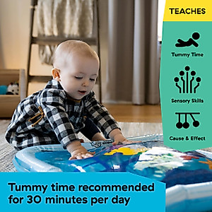 Baby Einstein Octopus Water Play Mat - Safety Fill Line, Tummy Time Activity & Sensory-Toy for Babies Newborn and up, Blue