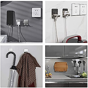 Set of 3 New Self-Adhesive Practical Stainless Steel Hook Storage Wall Door Mobile Phone Holder Hook for Wall Hook Suspension Bracket Household