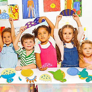 DISHIDIANZI Art Craft Gifts for Kids - 11 Paper Plate Art Kit Toys for Over 3 Years Old Boys Girls Toddlers, DIY Dinosaur Art Supplies for Kids Preschool/Party Gifts/Birthday/Christmas Game Crafts