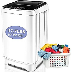 Nictemaw Portable Washing Machine 17.7lbs Capacity Full-Automatic Portable Washer and Dryer Combo with 10 Programs and 8 Water Level Selections 1.9 Cu.ft Compact Washer for Apartments, Home, Dorms, Rv