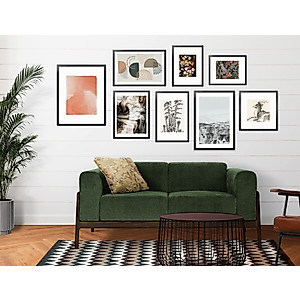 Annecy 16x20 Picture Frames (4 Pack, Black), Composite Wood Photo Frame, For Pictures 11x14 with Mat or 16x20 Without Mat for Wall Mounting, Rustic Simple Home Office Decor