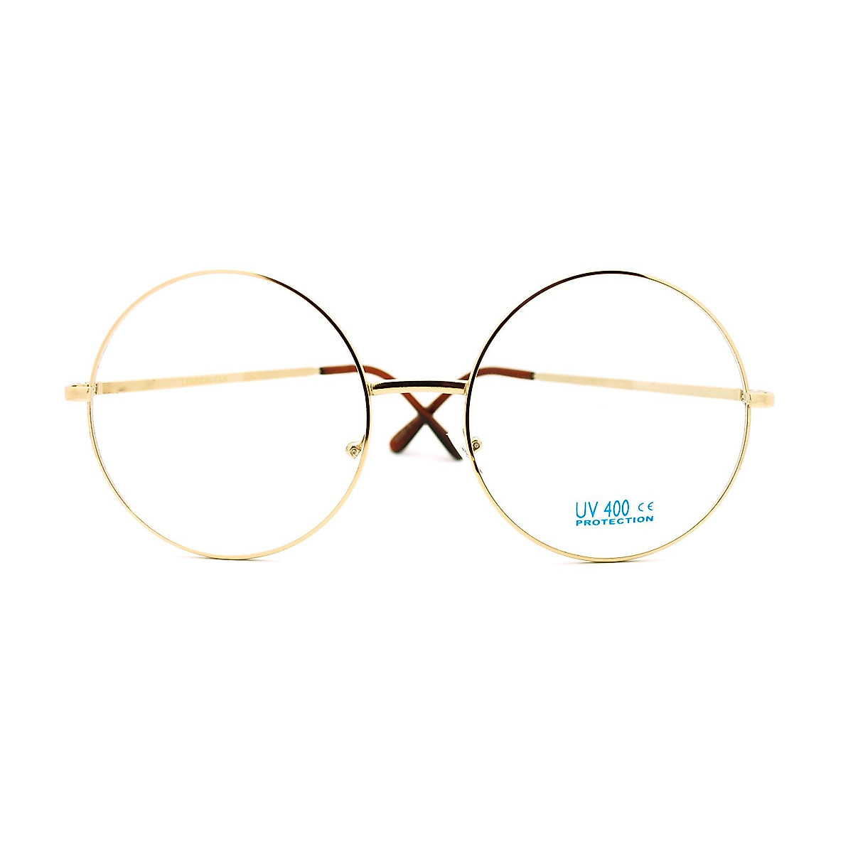 PASTL Super Oversized Round Circle Frame Clear Lens Glasses Gold