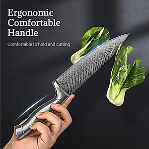 Knife Set,Emojoy 15 Pieces Kitchen Knife Set with block, Knife Block Set with Built-in Sharpener,High Carbon Stainless Steel Sharp Chef Knife Set with Hollow Handle