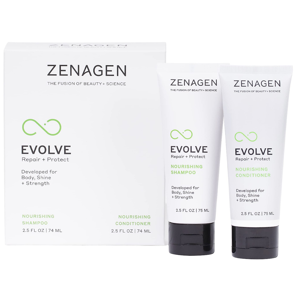 Zenagen Evolve Travel Duo | Repairs And Strengthens Damaged Hair, Promotes Thicker Fuller Growth, Perfect For Travel, Hydrating Plant-Based Formula, Color-Safe, Vegan,