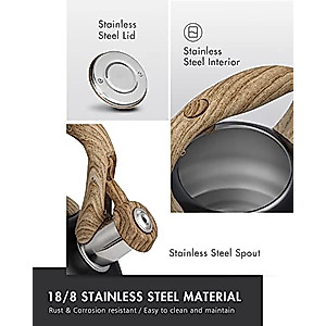 POLIVIAR Tea Kettle, Black Ti Stovetop Tea Kettle 2.7 Quart , Audible Whistling Teapot, Food Grade Stainless Steel for Anti-Rust and Anti Hot Handle, Suitable for All Heat Sources (JX2018-WB20)