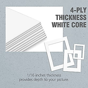 Golden State Art, Pack of 5 Acid Free Bevel Cut 4-Ply Thickness White Core Picture Mats for Photos (White, 11x14 for 8.5x11 Photo)