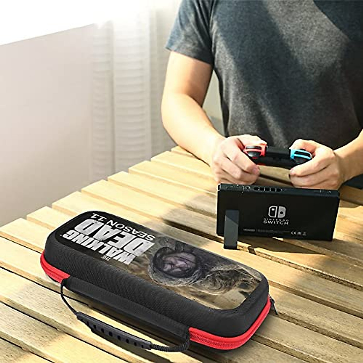 Walking Dead Carrying Storage Case for Nintendo Switch-[Shockproof] Hard Shell Protective Cover ,The Storage Bag has 20 Game Card Pockets for Nintendo Switch Console & Accessories
