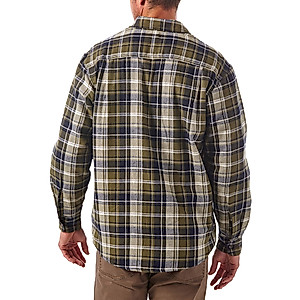 Wrangler Authentics Men's Long Sleeve Sherpa Lined Shirt Jacket, Olive Sky, 3X-Large