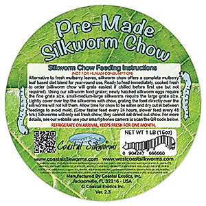 Coastal Silkworms 1 LB Pre-Made Silkworm Chow (16oz) Mulberry Food