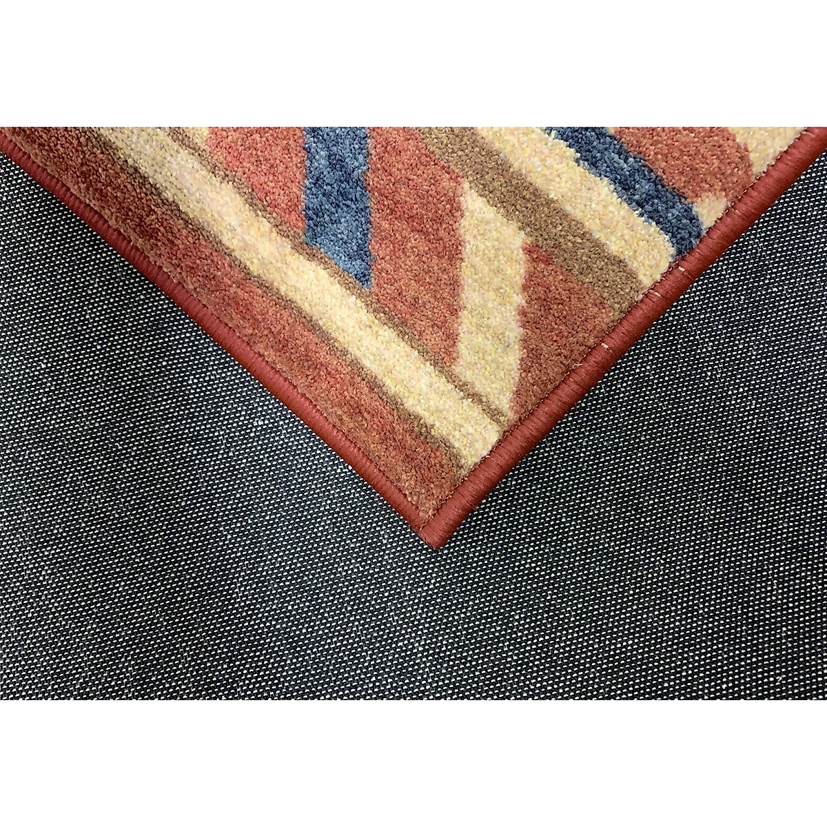 Nevita Collection Southwestern Native American Design Area Rug Southwest Design Rugs Geometric South West Pattern (Orange (Terra) Blue Beige Red, 5'3" x 7'1")