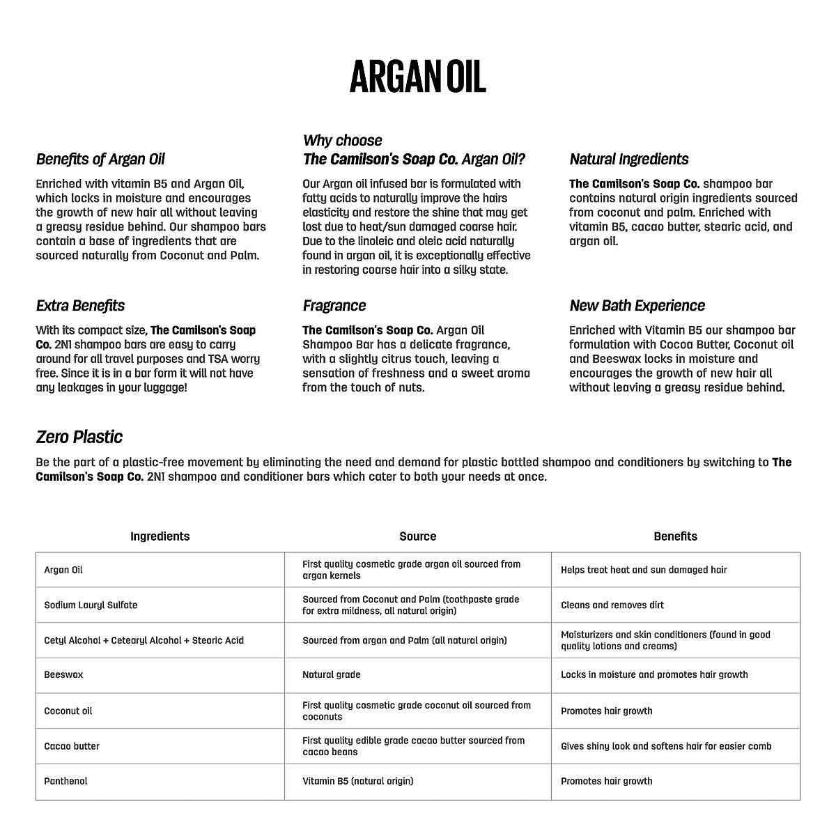 CAMILSON Argan Oil Shampoo Bar, Natural Origin Pack of 2, 7 Oz, Conditioner Bars Treatment for Nourish Deep Moisture, Moisturizing for Dry, Damaged & Dull Hair, Plant Based, Eco-Friendly Natural Origin