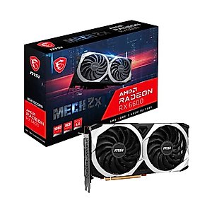 MSI Gaming AMD Radeon RX 6600 128-bit 8GB GDDR6 DP/HDMI Dual Torx Fans FreeSync DirectX 12 VR Ready Graphics Card (RX 6600 MECH 2X 8G)