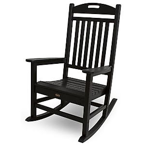 Trex Outdoor Furniture by Polywood TXR100CB Yacht Club Rocking Chair Rocker, Charcoal Black