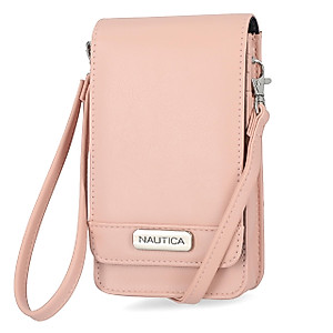 Nautica Women's Crossbody Cellphone Purse, Blush Pink