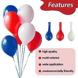 30Pcs Red White and Blue Balloons - MAQIHAN 4th of July Decorations Independence Day Patriotic Anniversary Globos Para Decoracion De Fiestas Balloons for Birthday Party Ballons Decoration 12 Inch