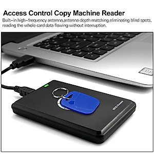 TO BE SECOND JASAG 13.56MHz IC Card Copier NFC Reader 125KHz RFID Reader Writer Duplicator Smart Card Programmer with IC Encrypted ID Composite Buckle Writable Key Fob Cards black NS106+3+3