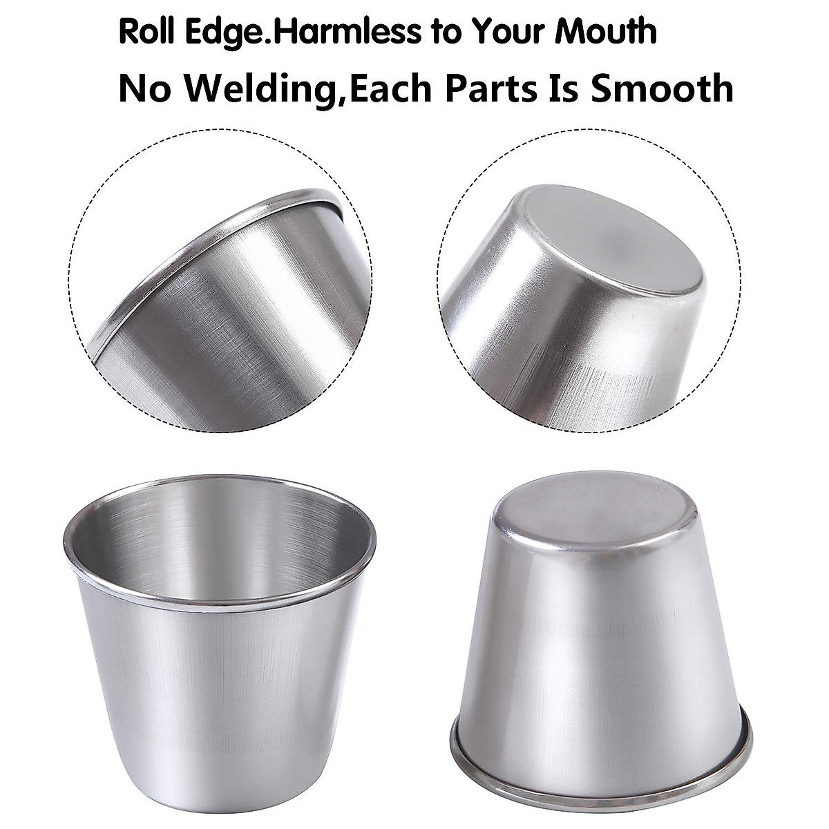 Ruisita 12 Pieces Stainless Steel Shot Cups Stainless Steel Shot Glass Drinking Tumbler (1.5 Ounce/45 ml)