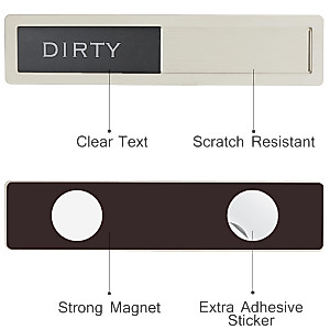YEWGARB Dishwasher Magnet Clean Dirty Sign Premium Stainless Steel - Kitchen Organizers and Storage - Clean Dirty Magnet for Dishwasher