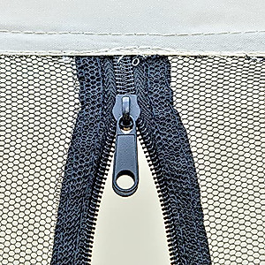 Outsunny 10'x10' Outdoor Party Tent Canopy with Mesh Sidewalls, Patio Gazebo Sun Shade Screen Shelter, Beige